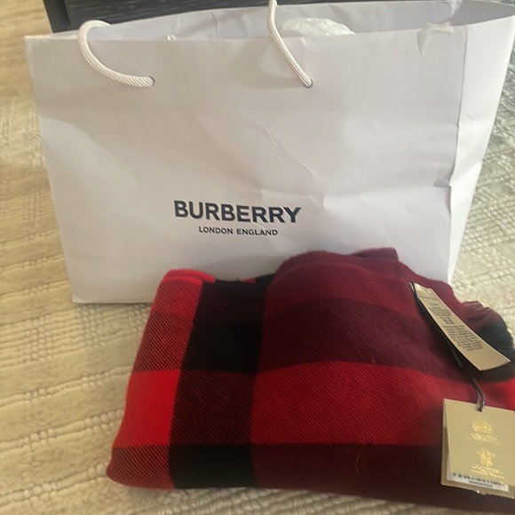 Burberry | Accessories | Burberry Red Scarf | Poshmark